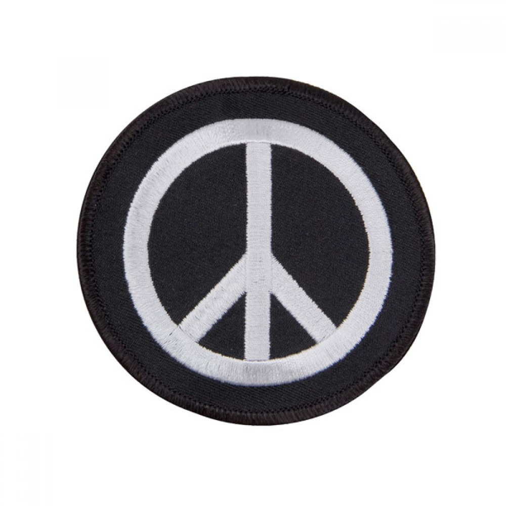 Ironed on or sewn, Embroidery Peace Sign patches