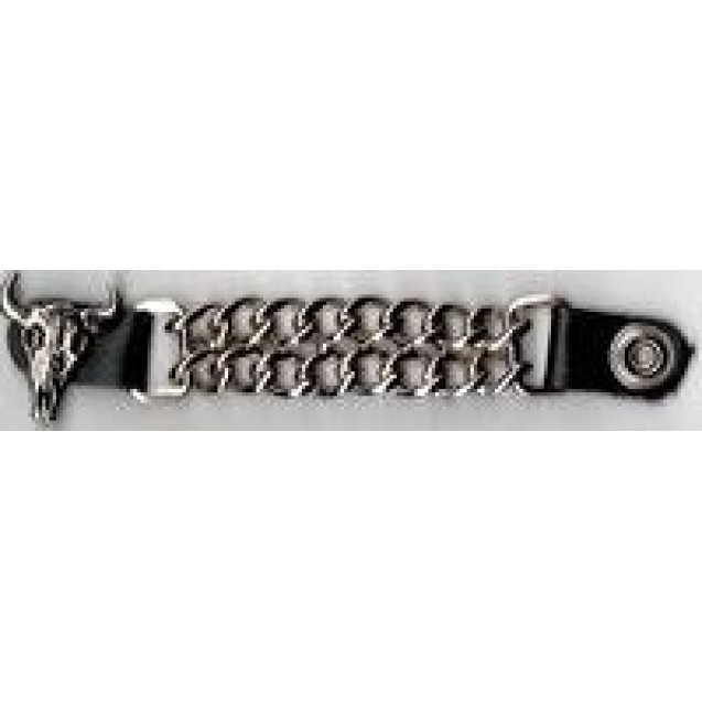 Cow skull double chain vest extender